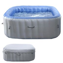 Whirlpool MCW-N97, Ersatz-Pool 5 Personen, In-/Outdoor aufblasbar PVC laminiert, eckig 180cm, grau-blau