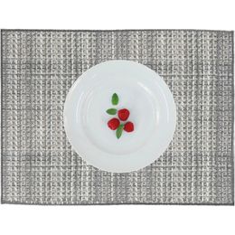 Platzset Apelt "Cona", grau, B:35cm L:48cm, 90% Polypropylen, 10% Polyester, Platzsets, Platzset, mit Kettelrand