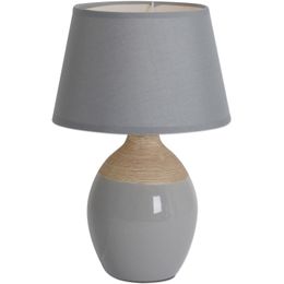 N&auml;ve N&Auml;VE Tischleuchte "Talia", grau (grau, beige), 1, &Oslash; 20cm H: 31cm, Leuchten, Keramik, E14 max. 60W, Kippschalter, 2- farbiger Fu&szlig; (grau und natur), Tischleuchte
