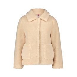 Pl&uuml;schjacke Cartoon "Pl&uuml;schjacke mit Kragen", Damen, Gr. 42, beige, Obermaterial: 100% Polyester PES., Jacken Pl&uuml;schjacke