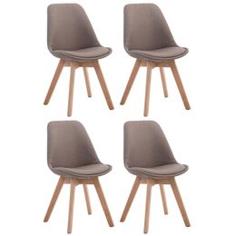 CLP 4er Set Retrost&uuml;hle Borneo V2 Mit Stoffbezug Und Hochwertiger Polsterung I Lehnst&uuml;hle Mit Holzgestell