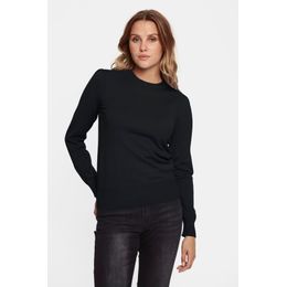 Rundhalspullover Saint Tropez "MilaSZ", Damen, Gr. M, schwarz, Strick, Obermaterial: 80% Viskose, 20% Polyamid, unifarben, regular fit normal, Rundhals, Pullover Rundhalspullover, Viskosemischung, Regular fit