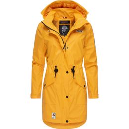 Funktionsmantel Navahoo "Regenjacke Deike", Damen, Gr. XL, gelb (amber gelb), Obermaterial: 50% Polyurethan PU. 50% Polyester PES. Obermaterial: Futter: 100% Polyester PES., M&auml;ntel Funktionsmantel