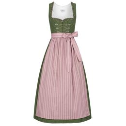 N&uuml;bler Dirndl N&Uuml;BLER "Dirndl lang Thea", Damen, Gr. 40, EURO, gr&uuml;n (oliv), Obermaterial: 100% Baumwolle CO., Kleider Dirndl