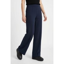 Jogger Pants comma, Damen, Gr. 40, N-Gr, navy, Web, Obermaterial: 97% Polyester, 3% Elasthan, unifarben, regular fit lang, Hosen Jogger Pants, mit weitem Bein, Sommerhose