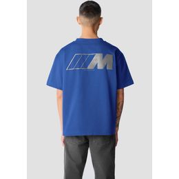 T-Shirt BMW, Damen, Gr. XS, blau (blau depths), Obermaterial: 100% Baumwolle, unifarben mit Farbeinsatz, oversize normal, Rundhals, Shirts T-Shirt, mit Logostickerei auf Brusth&ouml;he