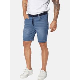 Shorts Jan Vanderstorm "Jeansshort GULLBRAND", Damen, Gr. 60, N-Gr, blau (hellblau), Obermaterial: 60% Baumwolle CO. 38% Polyester COOLMAX PES(Coolmax). 2% Elasthan EL., Hosen Shorts