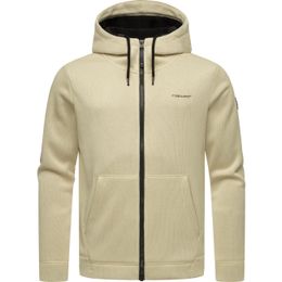 Kapuzensweatjacke Ragwear "Kapuzenstrickjacke Fabian", Herren, Gr. XL, beige (ecru), Obermaterial: 100% Polyester PES. Futter: 100% Polyester PES., Sweatjacken Kapuzensweatjacke
