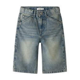 Jeansbermudas name it "NKMRYAN BERMUDA 3800-IM NOOS", Jungen, Gr. 152, N-Gr, vintage medium blau denim, Denim/Jeans, Obermaterial: 100% Baumwolle, relaxed fit kurz, Jeans Jeansbermudas, Baumwolle, Skater Fit