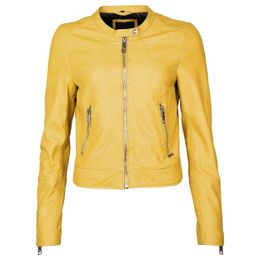 Bikerjacke Maze "Lederjacke 183Grenada", Damen, Gr. XL, gelb, Obermaterial: 100% Lammleder LEL. Futter: 100% Polyester PES., Jacken Bikerjacke