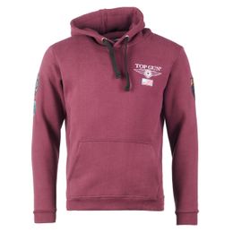 Kapuzensweatshirt Top Gun "Kapuzenpulli TG20193130", Herren, Gr. XXL, rot (bordeaux), Obermaterial: 65% Baumwolle CO. 35% Polyester COOLMAX PES(Coolmax)., Pullover Kapuzensweatshirt