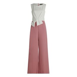 Jumpsuit Vera Mont "Jumpsuit mit weitem Bein", Damen, Gr. 34, EURO, rosa (ros&eacute;, cream), Obermaterial: 95% Polyester PES. 5% Elasthan EL., Overalls Jumpsuit