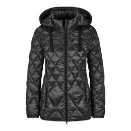 Kurzjacke GOLDNER "Kurzgr&ouml;&szlig;e Steppjacke mit Rautenmuster", Damen, Gr. 21, grau (anthrazit), Obermaterial: 60% Polyester PES. 40% Polyamid PA., gerade, Jacken Kurzjacke, Besonderer Diamant-Stepp