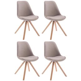 CLP 4er Set Esszimmer-Stuhl Toulouse Stoff Square mit Stoffbezug und hochwertigem Sitzpolster I Mit Stabilem Holzgestell I Sitzh&ouml;he 48 cm