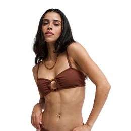 Bandeau-Bikini-Top Roxy "Roxy Sunshine", Damen, Gr. XS, Cup B, cappuccino, Obermaterial: 89% Microfaser, 11% Elasthan;, Bikini-Oberteile Bandeau-Bikini-Top