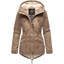 Winterjacke Marikoo "Winterjacke Manolya", Damen, Gr. S, grau (taupe), Obermaterial: 100% Baumwolle CO. Obermaterial: Futter: 100% Polyester PES. 100% Polyester PES., Jacken Winterjacke