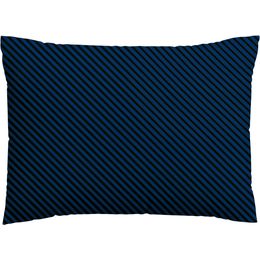 Kissenbezug Schlafgut "Premium Kissenbezug Woven Fade Satin (1 St)", blau (blau deep, off, schwarz), B:60cm L:80cm, Mako-Satin, Obermaterial: 100% Baumwolle, Kissenbez&uuml;ge, Kissenbezug, Ton-in-Ton Rei&szlig;verschluss, Fadendichte von 300tc, Streifen, OEKO Tex
