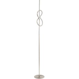 Eglo Stehlampe "NOVAFELTRIA", wei&szlig; (nickelfarben, wei&szlig;), 1, &Oslash; 22cm H: 160cm, 1 Stk., Leuchten, Stehleuchte, Nickel-Matt und Wei&szlig;, Lampe mit Tritt-Schalter, Stehlampe
