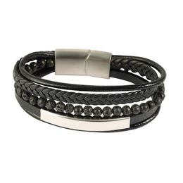 Adelia&acute;s Lederarmband ADELIA&acute;S "Herren Armband &iquest; Lederarmband aus Leder 21 cm" Gr. 21, schwarz, Armb&auml;nder, Herren, Blacklist, Lederarmband
