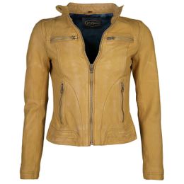 Lederjacke JCC "Lederjacke 8006", Damen, Gr. XS, gelb, Obermaterial: 100% Lammnappaleder LANA. Futter: 100% Polyester PES., Jacken Lederjacke