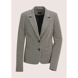 Madeleine Mode Jackenblazer MADELEINE "Jerseyblazer Eleganter Einreiher mit Reverskragen", Damen, Gr. 34, wei&szlig; (bleigrau, perlwei&szlig;), Obermaterial: 67% Polyester PES. 30% Viskose CV. 3% Elasthan EL., Modern, Blazer Jackenblazer, Jersey Blazer, Minimaldesign