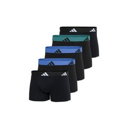 Boxershorts adidas originals "Boxershort Trunks 5P Acvtive Flex Cotton 5er Pack", Herren, Gr. S, schwarz (schwarz, blau, gr&uuml;n), Obermaterial: 95% Baumwolle CO. 5% Elasthan EL., Unterhosen Boxershorts