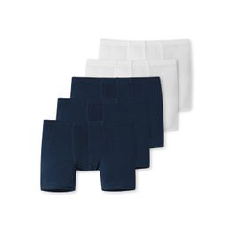 Boxershorts Schiesser "Boxershort 5er Pack", Jungen, Gr. 98, blau (dunkelblau, wei&szlig;), Obermaterial: 95% Baumwolle CO. 5% Elasthan EL., Unterhosen Boxershorts