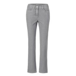 Regular-fit-Jeans GOLDNER "Kurzgr&ouml;&szlig;e Klassische Jeanshose ANNA", Damen, Gr. 27, K-Gr, grau (hellgrau), Obermaterial: 78% Baumwolle CO. 20% Polyester PES. 2% Elasthan EL., Jeans Regular-fit-Jeans
