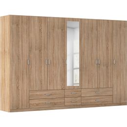 Kleiderschrank Rauch "Schrank Garderobe Ankleide GAMMA Breiten 91/136/181/226/271/315/360 cm", eiche sonoma, griffe alu, B:315cm H:210cm T:54cm, Holzwerkstoff, Schr&auml;nke, Kleiderschrank, verschiedene Griff-Varianten, mit Spiegel TOPSELLER MADE IN GERMANY