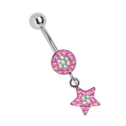 Adelia&acute;s Bauchnabelpiercing ADELIA&acute;S "Piercing Piercing Bauchnabelpiercing", pink (rosa multi), Piercings, Damen, Chirurgiestahl, Bauchnabelpiercing