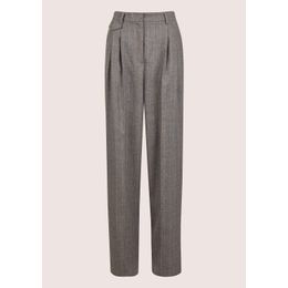Madeleine Mode Bundfaltenhose MADELEINE "Hose Bundfalten-Hose", Damen, Gr. 40, N-Gr, grau (grau, espresso, melange), Obermaterial: 70% Polyester PES. 30% Viskose CV., Hosen Bundfaltenhose