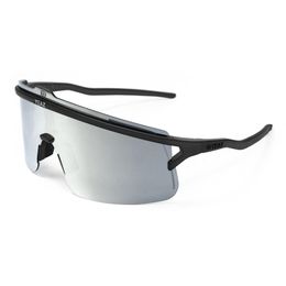 Sportbrille YEAZ "Sport-Sonnenbrille Black/Silver SUNSHADE", Damen, schwarz (schwarz, silber), Sonnenbrillen Sportbrille