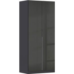 Dreht&uuml;renschrank OTTO HOME "Kleiderschrank Schrank Garderobe AGORDO TOPSELLER Schlafzimmer", grau (graumetallic, effektgrau hochglanz), B:91cm H:210cm T:54cm, Holzwerkstoff, Schr&auml;nke, Dreht&uuml;renschrank, durchdachte Innenausstattung, in 8 Breiten und 2 H&ouml;hen MADE IN GERMANY
