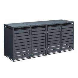 M&uuml;lltonnenbox WESTMANN "Kubus", grau (anthrazit), B:264cm H:116cm T:80cm, Stahl, Aufbewahrungsboxen, M&uuml;lltonnenbox, Platz f&uuml;r 4x240 L M&uuml;lltonnen