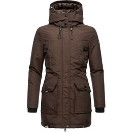 Winterjacke Navahoo "Winterjacke Blizzardstorm", Damen, Gr. 3XL, braun (schwarz choco), Obermaterial: 70% Baumwolle CO. 30% Nylon NY. Obermaterial: Futter: 100% Polyester PES. 100% Polyester PES., Jacken Winterjacke