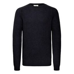 Strickfleece-Pullover Casual Friday "Strickpullover CFBERT", Herren, Gr. S, blau (schwarz navy), Obermaterial: 50% Wolle mw. 50% Polyamid PA., Pullover Strickfleece-Pullover
