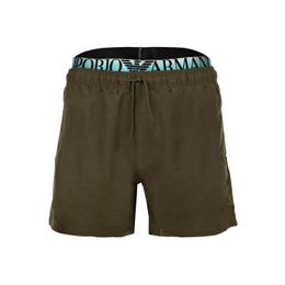 Badeshorts Emporio Armani "Badeshorts LOGOBAND 1er Pack", Gr. XXL, N-Gr, gr&uuml;n (oliv), Obermaterial: 100% Polyester PES. Futter: 100% Polyester PES., Badehosen Badeshorts