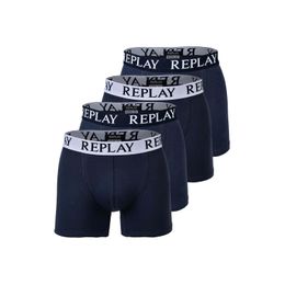 Boxershorts Replay "Boxershort 4er Pack", Herren, Gr. XL, blau (dunkelblau, wei&szlig;), Obermaterial: 95% Baumwolle CO. 5% Elasthan EL., Unterhosen Boxershorts