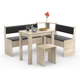 Essgruppe Vcm "Eckbankgruppe Sitzgruppe Esal Mini", braun (sonoma, eiche), B:153cm T:123cm, Obermaterial: 100% Holz Wood., Sitzm&ouml;bel-Sets, Essgruppe