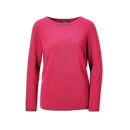 Strickpullover GOLDNER "Kurzgr&ouml;&szlig;e Kaschmirpullover mit U-Boot Ausschnitt", Damen, Gr. 23, rosa (pink), Obermaterial: 100% Kaschmir WS., figurumspielend, Rippe, Pullover Strickpullover, keine/nicht relevant