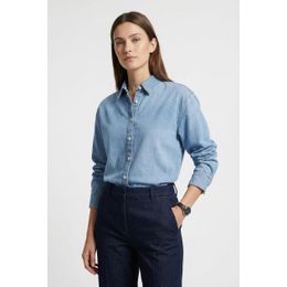 Jeansbluse Calvin Klein Jeans "OVERSIZED SHIRT VINTAGE BELL", Damen, Gr. M (40), vintage bell, Denim/Jeans, Obermaterial: 100% Baumwolle, unifarben, oversize normal, Rundhals, eingesetzt angesetztes B&uuml;ndchen, Blusen Jeansbluse, Oversize fit mit Rundhalsausschnitt