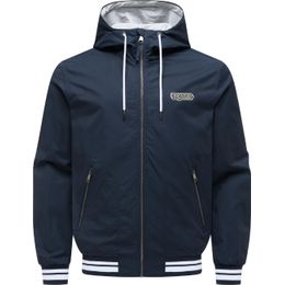 Outdoorjacke Ragwear "Kapuzenjacke Stewan YOUMODO", Damen, Gr. L, blau (navy), Obermaterial: 65% Baumwolle CO. 35% Nylon NY. Obermaterial: Futter: 100% Baumwolle CO., gerade, hoch geschlossener Ausschnitt, &Auml;rmel ohne &Auml;rmelschlitz extrabreites B&uuml;ndchen, Jacken Outdoorjacke, leichte Herren &Uuml;bergangsjacke mitelastischen B&uuml;ndchen