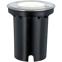 Paulmann LED Einbauleuchte "Outdoor 230V Boden IP67 rund GU10 3,5W 140x140mm Edelstahl/Metall", silber (edelstahlfarben), 1, &Oslash; 10,8cm H: 12,4cm, 1 Stk., Leuchten, GU10, IP67, LED Einbauleuchte