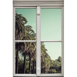 Wandsticker queence "Palmenallee", gr&uuml;n, B:40cm H:60cm T:0,1cm, Wandtattoos, Wandsticker, Wandsticker, Wandbild, selbstklebend, 3D, Fenster