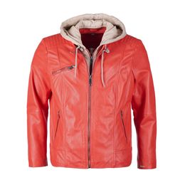 Lederjacke Maze "Lederjacke 42021318", Damen, Gr. 52, rot (living coral), Obermaterial: 100% Lammleder LEL. Futter: 100% Baumwolle CO., Jacken Lederjacke