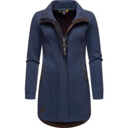 Kurzjacke Ragwear "Sweatjacke Letrice", Damen, Gr. L, blau (navy), Obermaterial: 65% Baumwolle CO. 35% Polyester PES. Futter: 65% Baumwolle CO. 35% Polyester PES., Jacken Kurzjacke