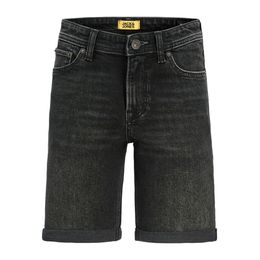 Jack & Jones Shorts JACK & JONES JUNIOR "JJIRICK bequem mit mittlerer Taille f&uuml;r Jungen", Jungen, Gr. 170, N-Gr, schwarz denim pack:am 363, Web, Obermaterial: 98% Baumwolle, 2% Elasthan, Abriebeffekte, regular fit knielang, Hosen Shorts, unifarben, modisch, regular fit, Web
