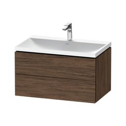 Duravit M&ouml;bel-Set L-Cube 80x48x48cm, m HL, Nussb dkl., 2 Schub. (LC6951O21210000)