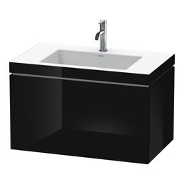 Duravit Waschtischunterschrank c-bonded L-Cube 80x48cm, 1 HL, sw hgl, 1 Ausz., wandh&auml;ngend (LC6917O4040)