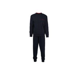 G&ouml;tzburg Schlafanzug G&Ouml;TZBURG "Pyjama", Herren, Gr. 4XL, blau (marine), Obermaterial: 100% Baumwolle CO., Homewear-Sets Schlafanzug